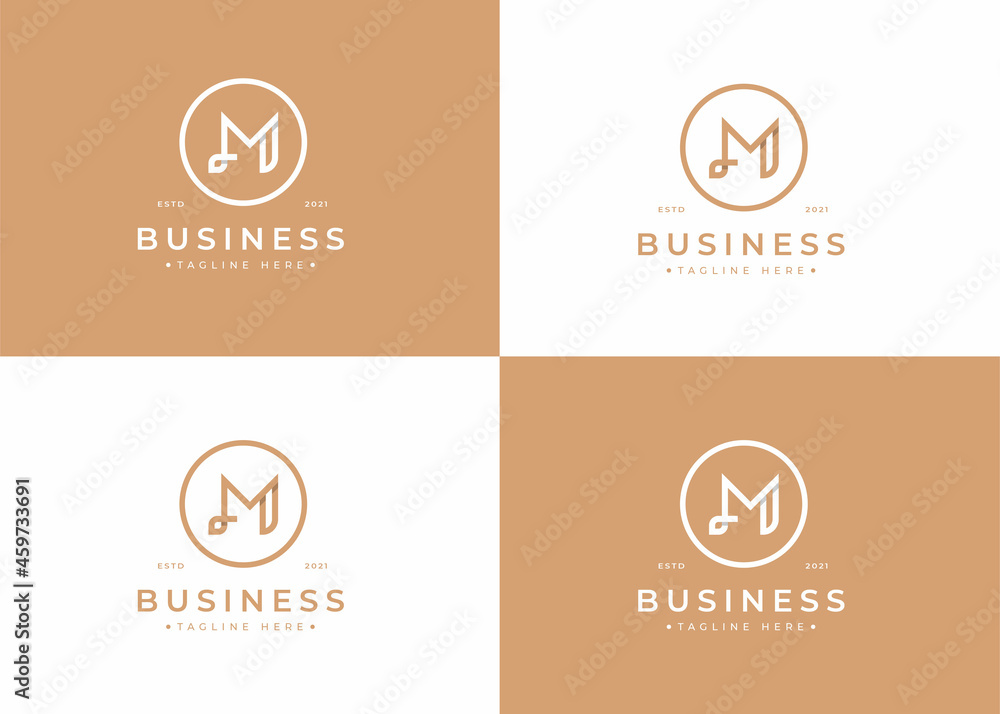 Minimalist letter M logo design for personal brand or company Stock ...