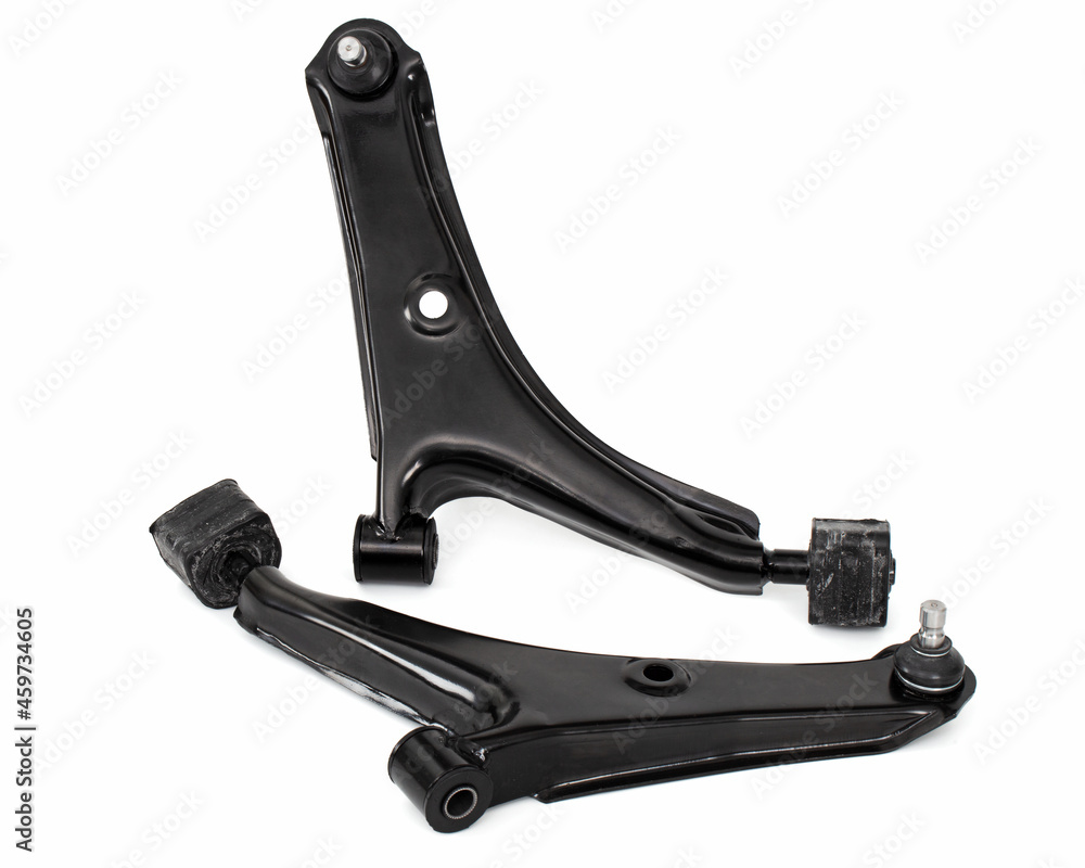 New suspension lower control arm of a vehicle, isolated on white ...