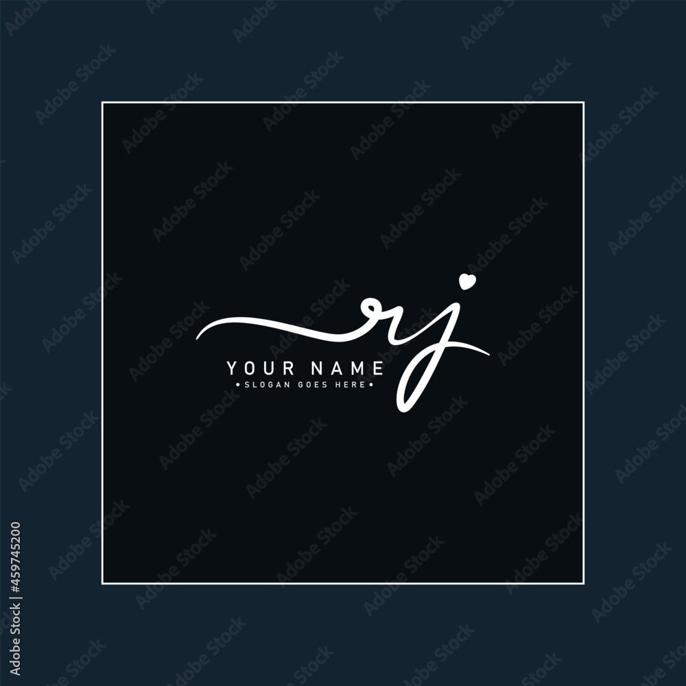 Initial Letter RJ Logo - Handwritten Signature Logo Stock Vector ...
