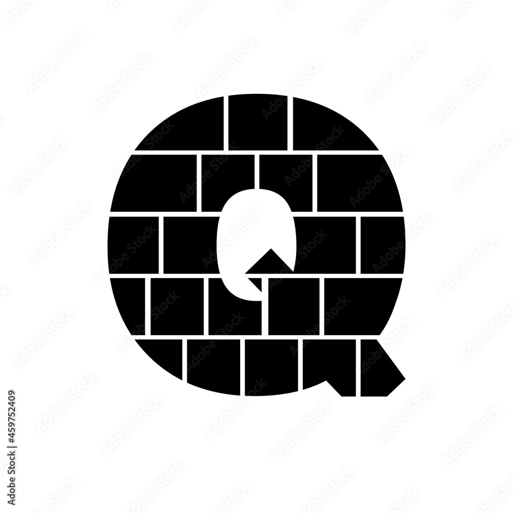 Letter Q mask area. Alphabet-letter photo collage frames template ...