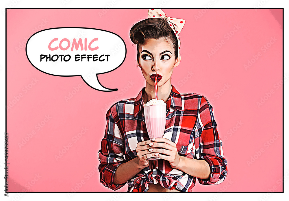 Comic Style Photo Effect Stock Template | Adobe Stock