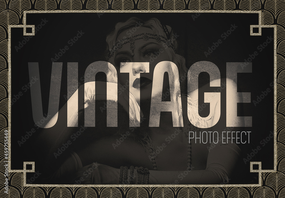 Vintage Frame Photo Effect Stock Template | Adobe Stock