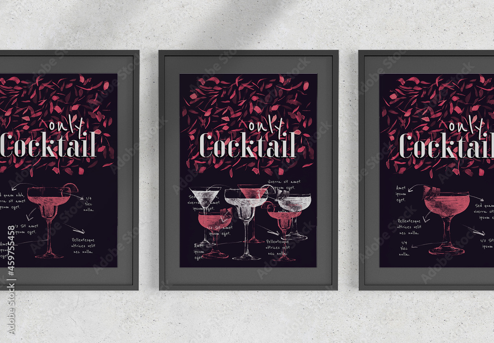 Editable Cocktail Poster Stock Template | Adobe Stock