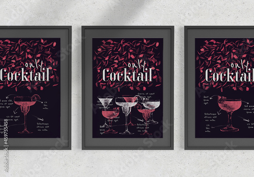 Editable Cocktail Poster Stock Template | Adobe Stock