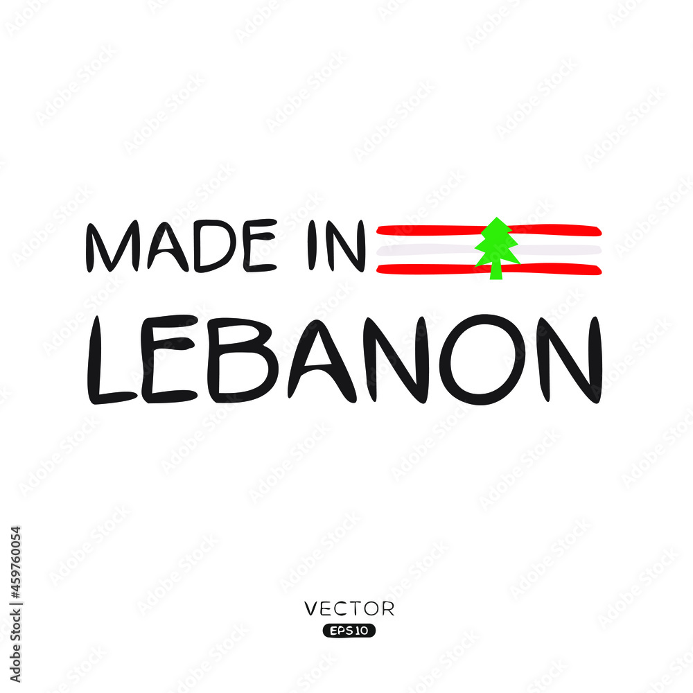 Made in Lebanon, Lebanon logo design, vector illustration. Stock Vector ...