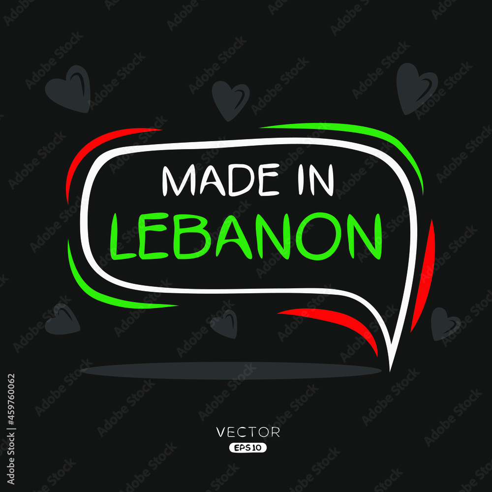Made in Lebanon, Lebanon logo design, vector illustration. Stock Vector ...