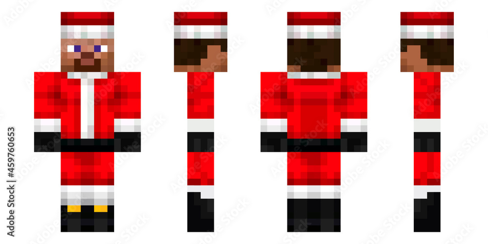 Pixel game. Skin Santa Claus. Heroe game concept. Concept of game ...