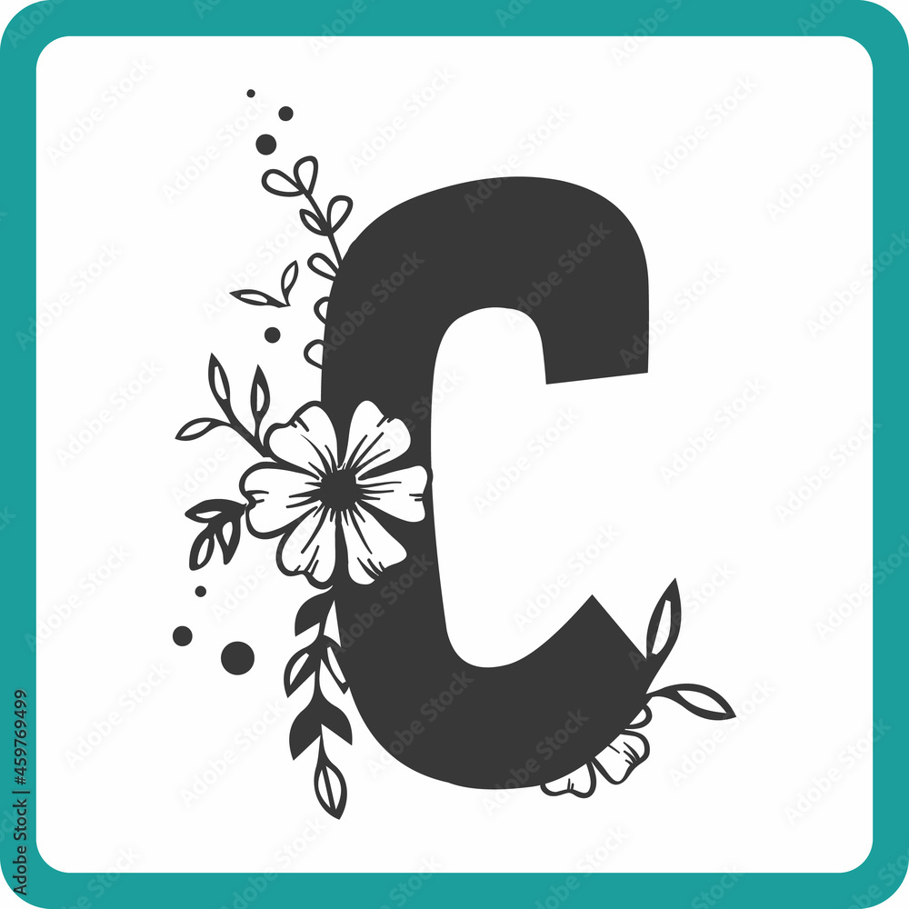 Floral Alphabet C SVG Design | Typography | Alphabet SVG Cut Files ...