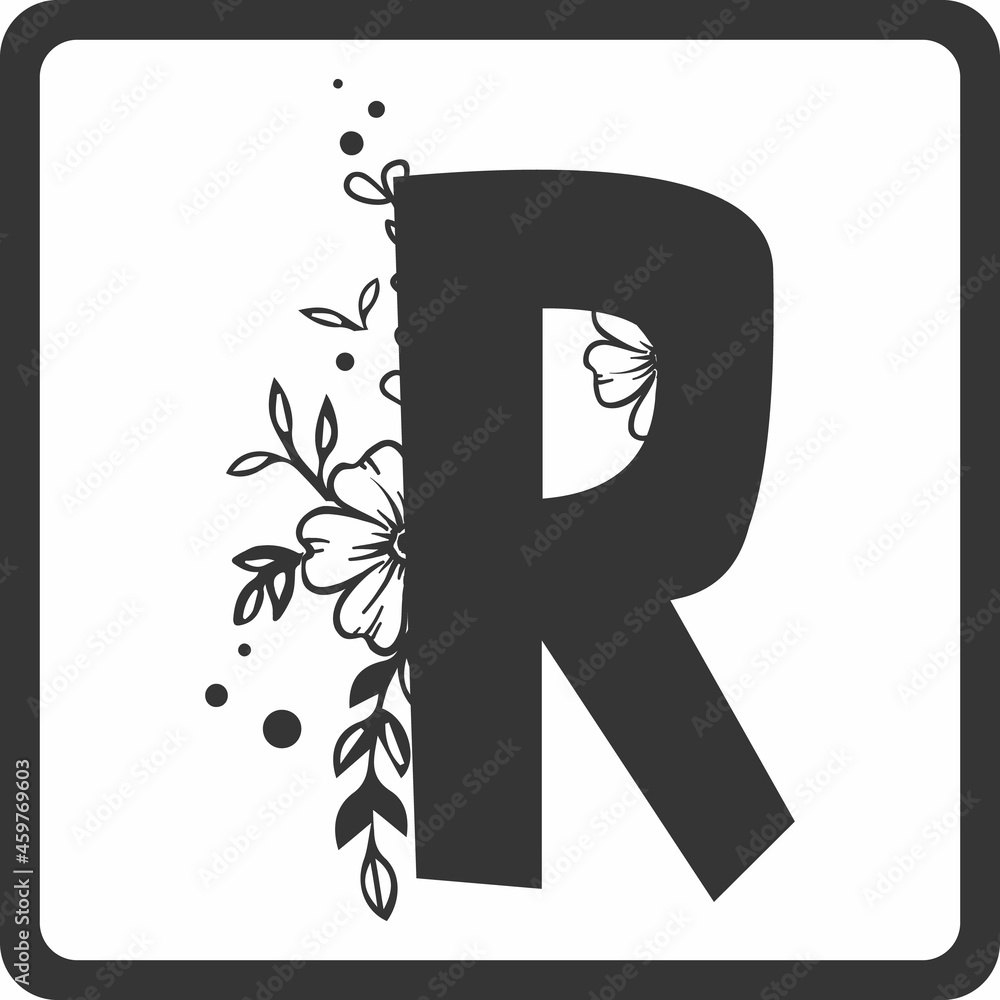 Floral Alphabet R SVG Design | Typography | Alphabet SVG Cut Files ...