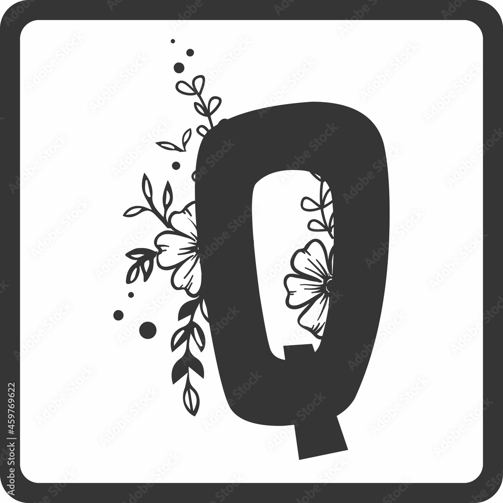 Floral Alphabet Q SVG Design | Typography | Alphabet SVG Cut Files ...