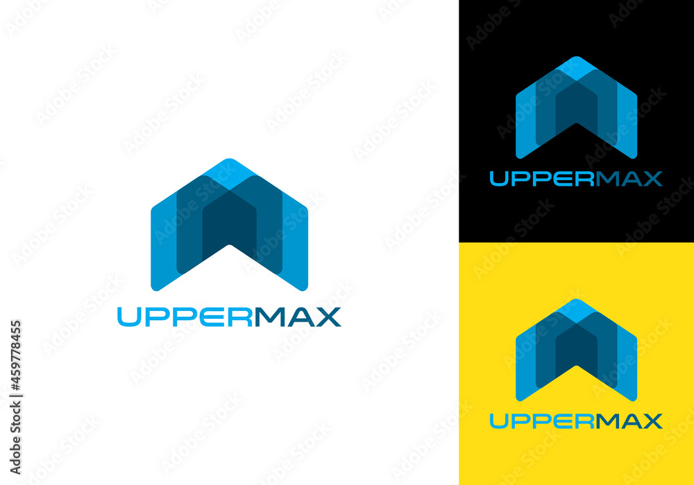 Upper max logo design. This logo icon incorporate with abstract shape ...