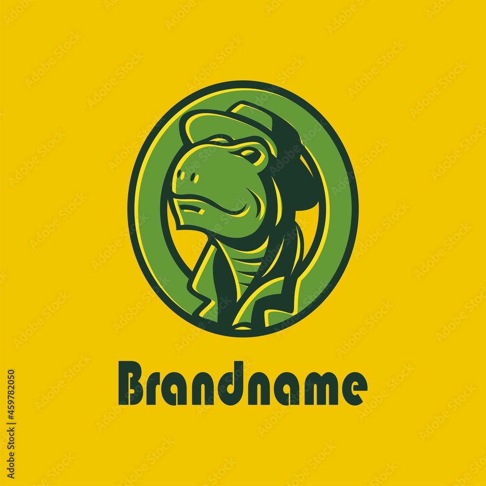 Turtle head logo in a circle. Stock Vector | Adobe Stock