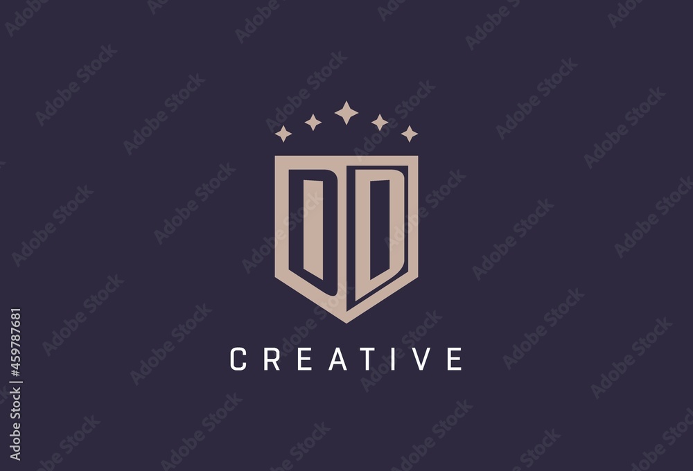 DD initial shield logo icon geometric style design Stock Vector | Adobe ...