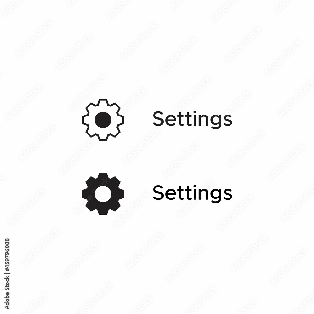 Settings Menu Icon Vector. Gear Symbol Images Stock Vector | Adobe Stock