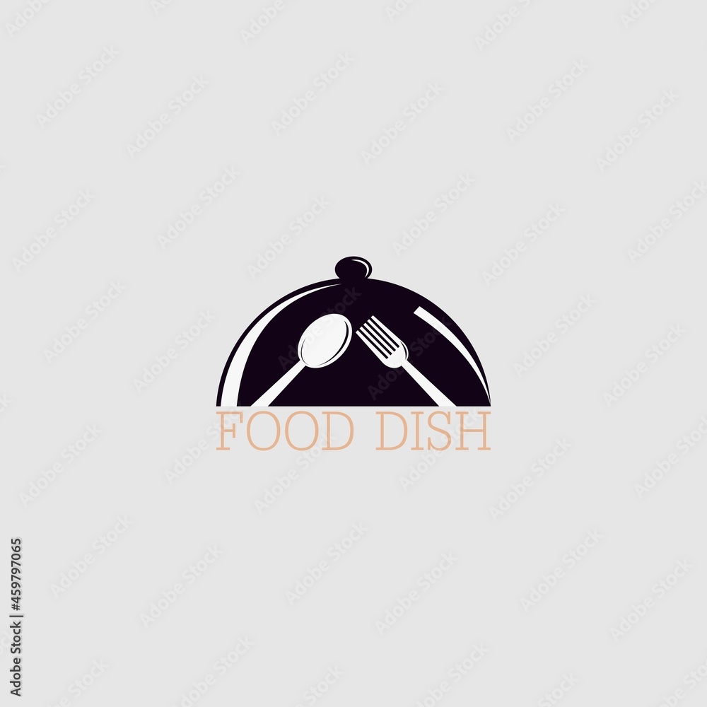Food dish logo. Vector illustration silhouette desaign for logo or icon ...