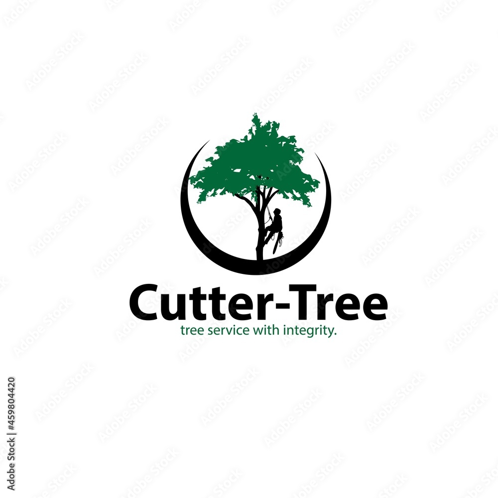 cutter tree logo designs for business service logo designs Stock Vector ...