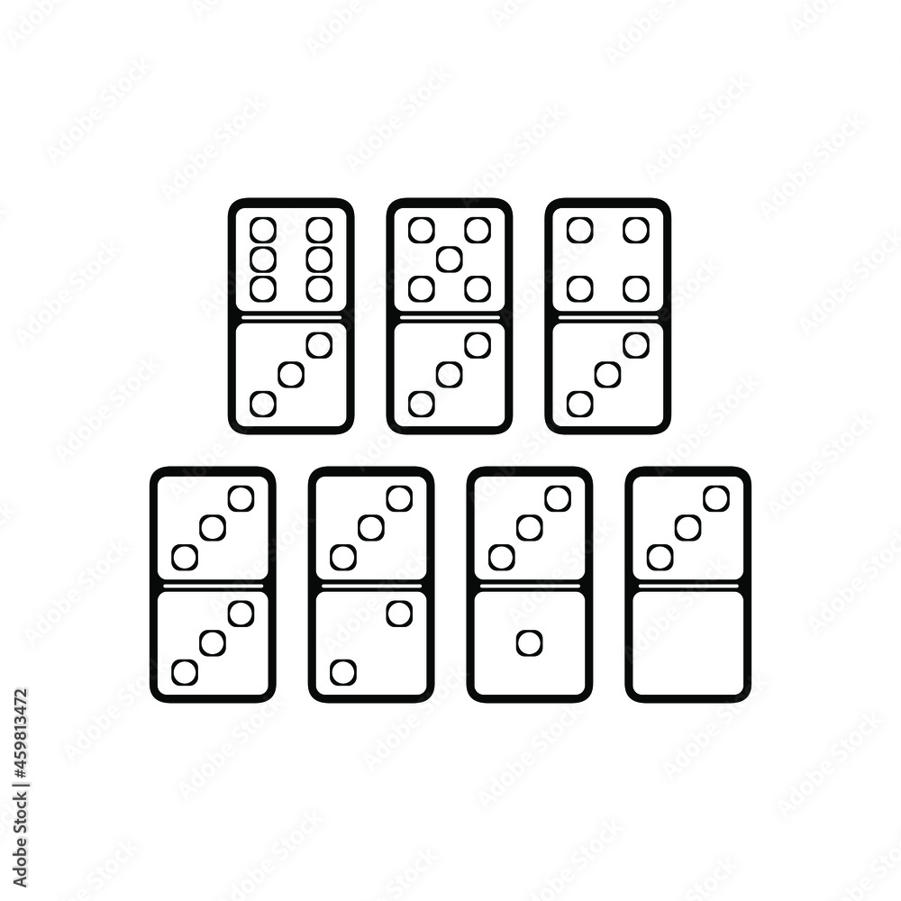 Vector illustration of realistic domino full set isolated on ...