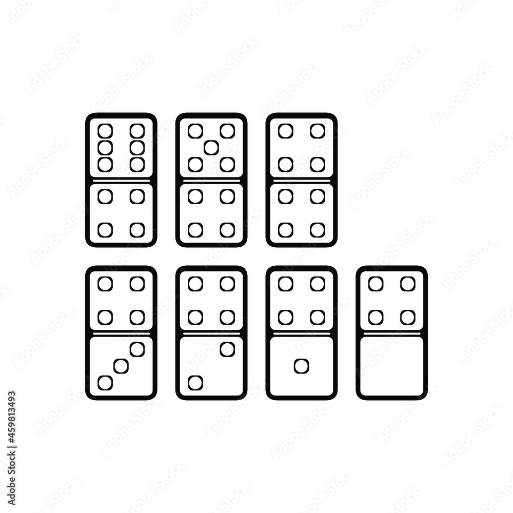 Vector illustration of realistic domino full set isolated on ...