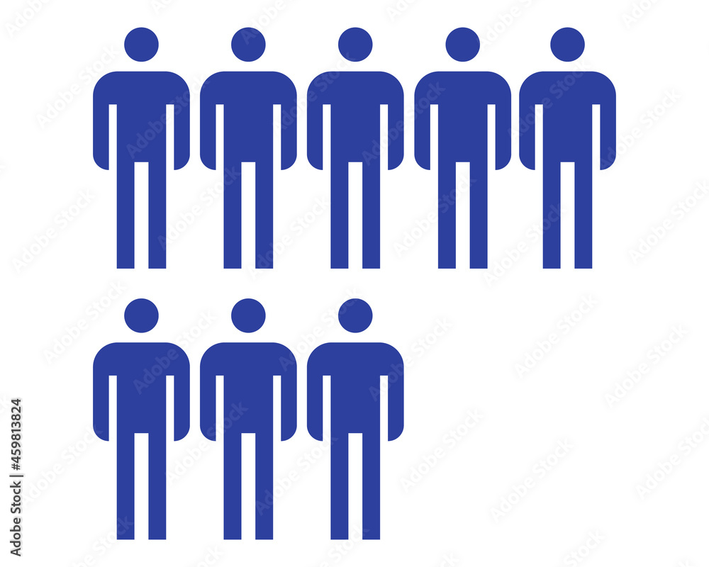 Vector illustration of flat design pictogram chart template in blue ...