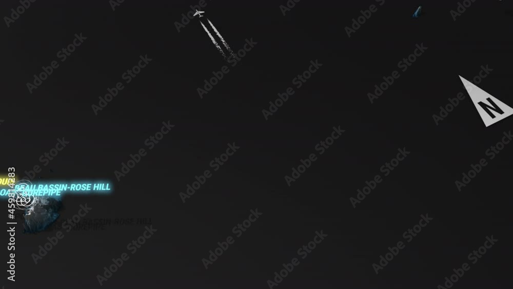 Seamless looping animation of the 3d terrain map at nighttime of ...