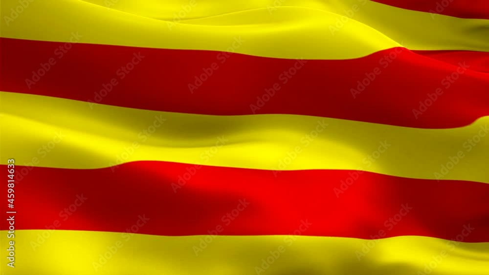 Barcelona flag waving in wind video footage Full HD. Realistic ...