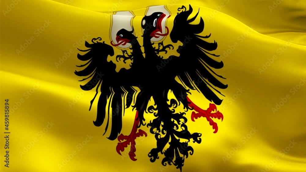 Holy Roman Emperor flag Closeup 1080p Full HD 1920X1080 footage video ...