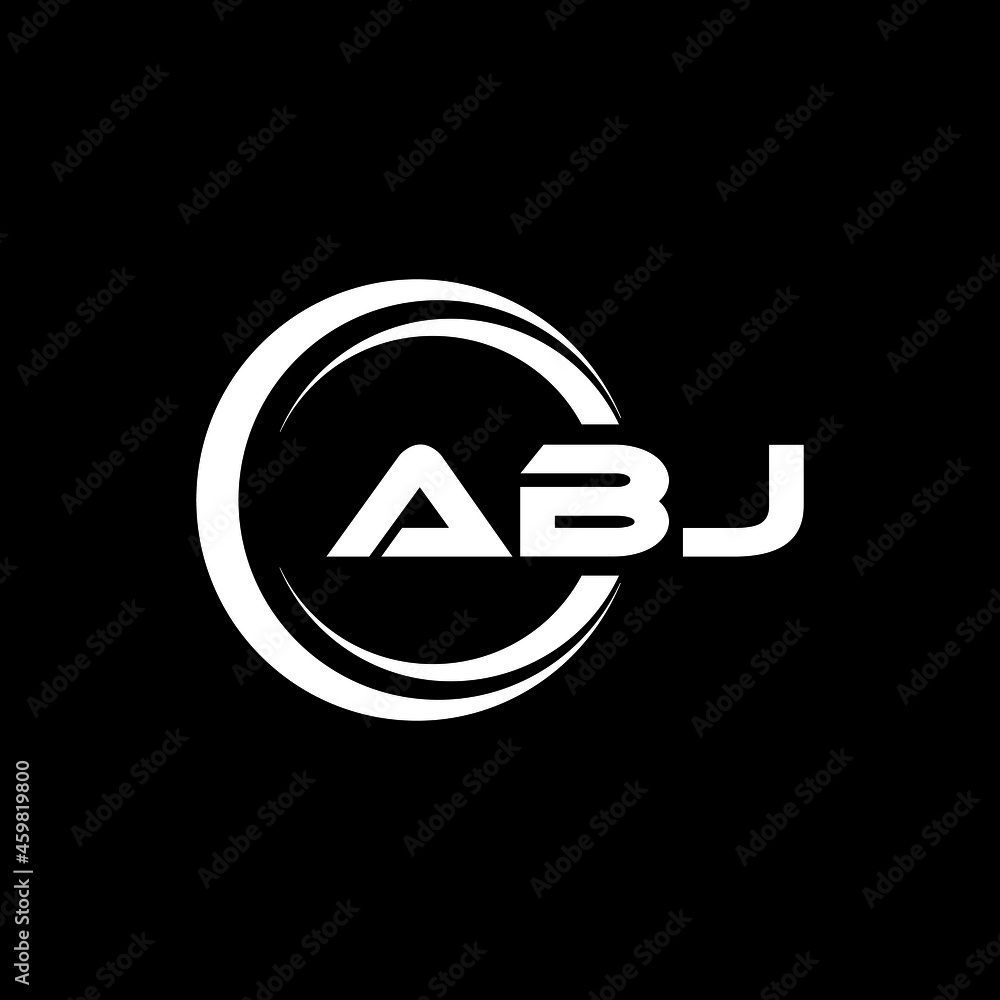 ABJ letter logo design with black background in illustrator, vector ...