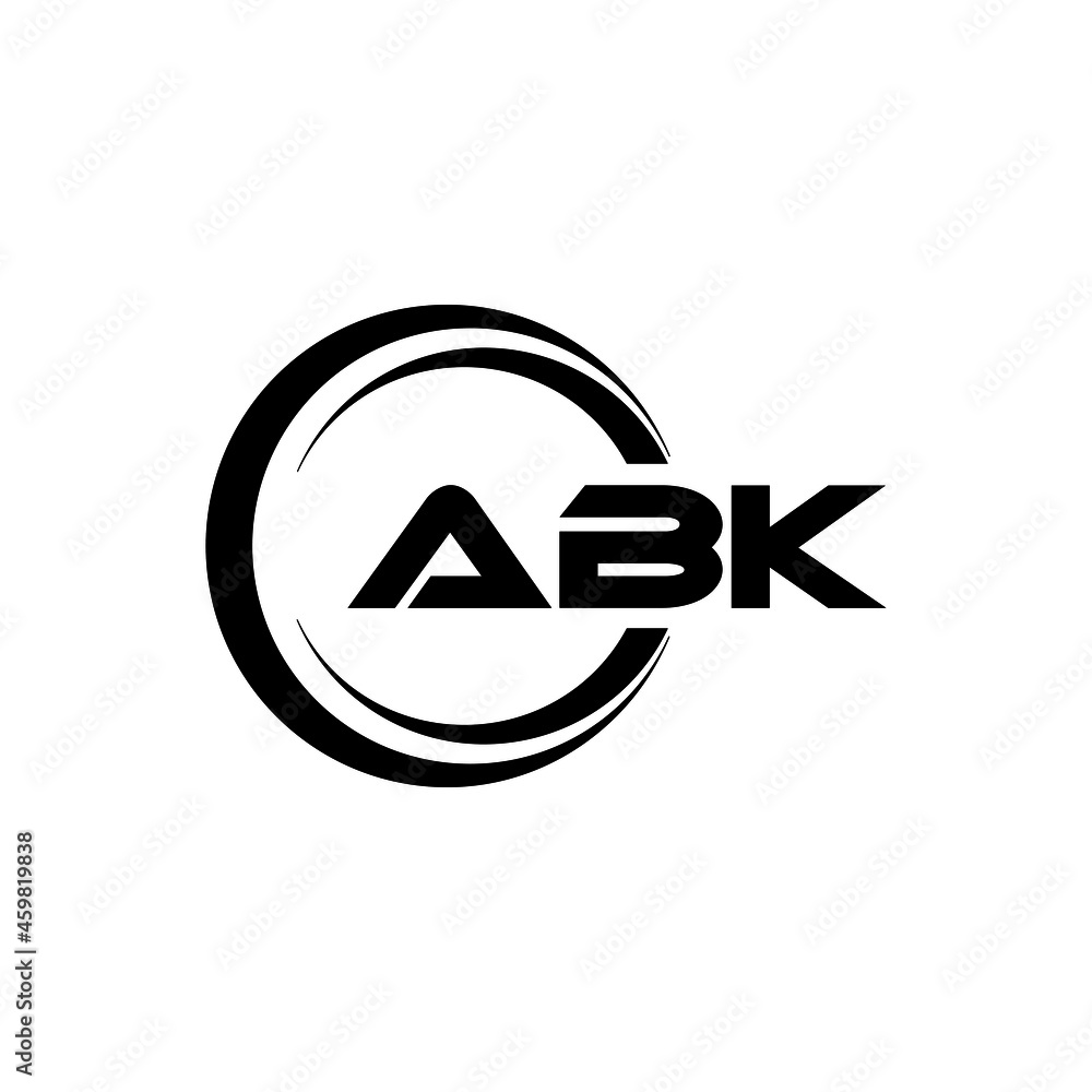 ABK letter logo design with white background in illustrator, vector ...
