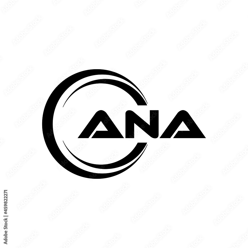 Vettoriale Stock ANA letter logo design with white background in ...