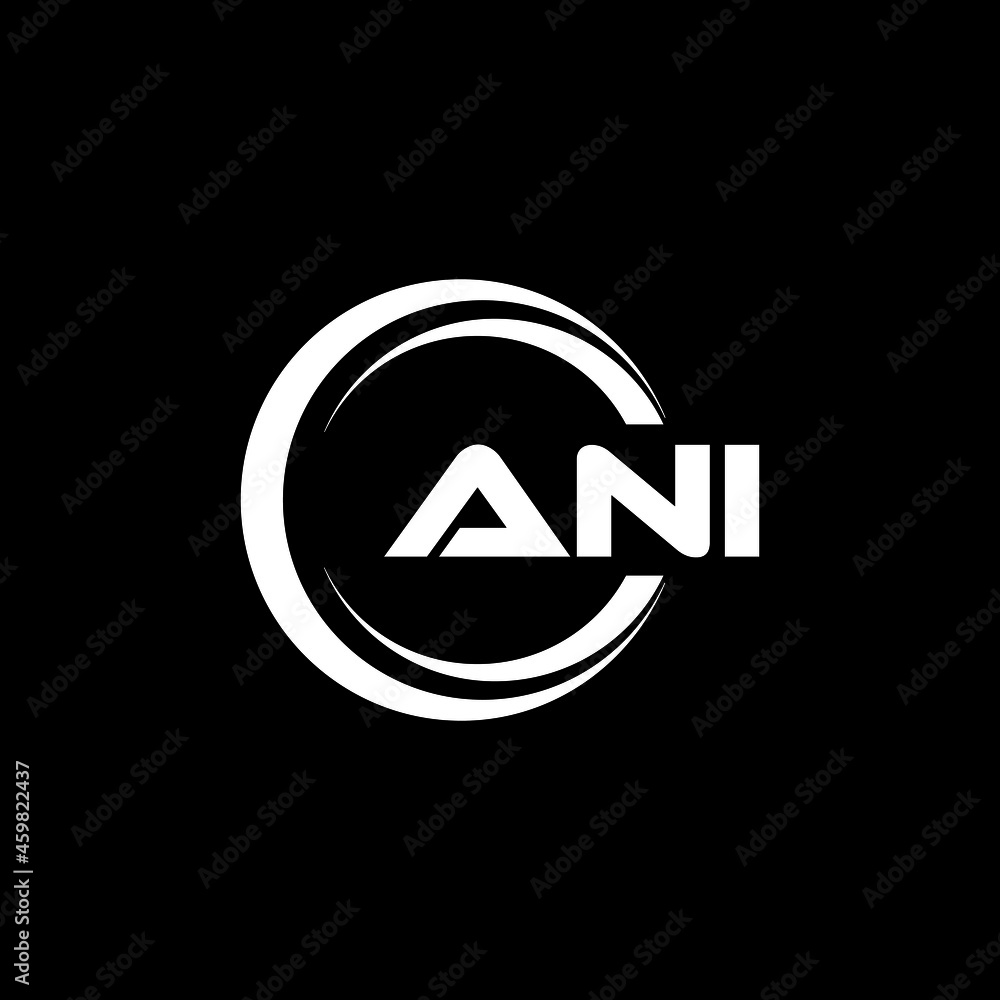 ANI letter logo design with black background in illustrator, vector ...