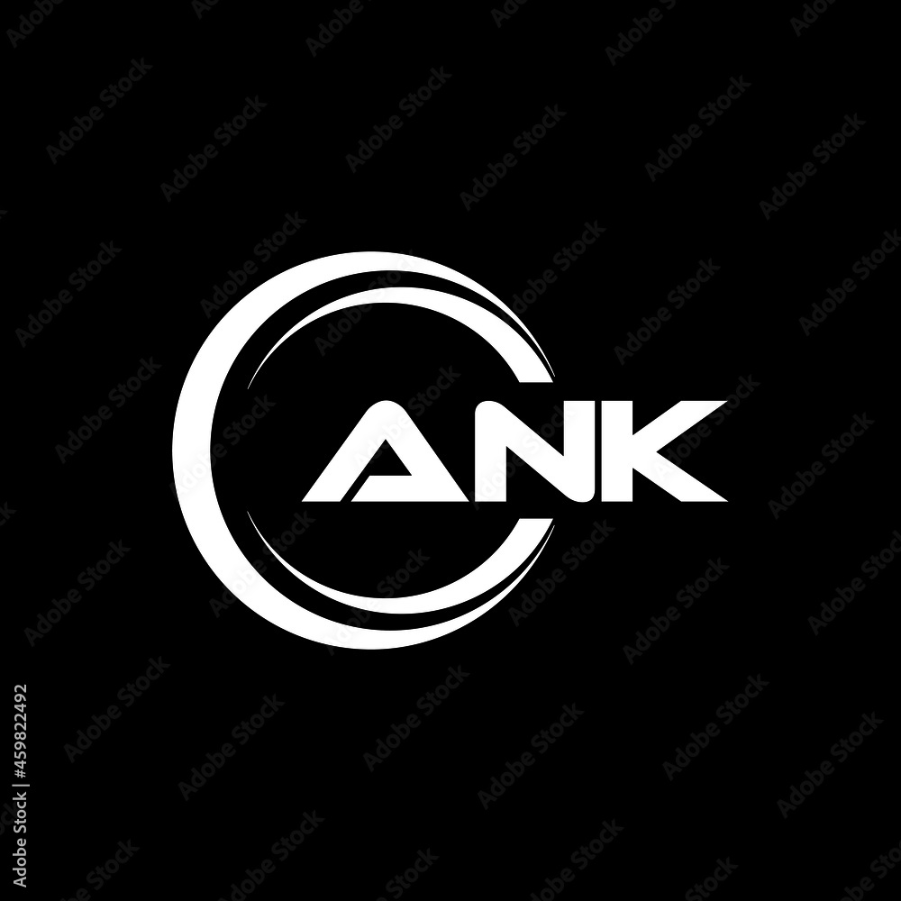ANK letter logo design with black background in illustrator, vector ...