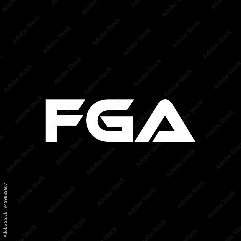 FGA letter logo design with black background in illustrator, vector ...