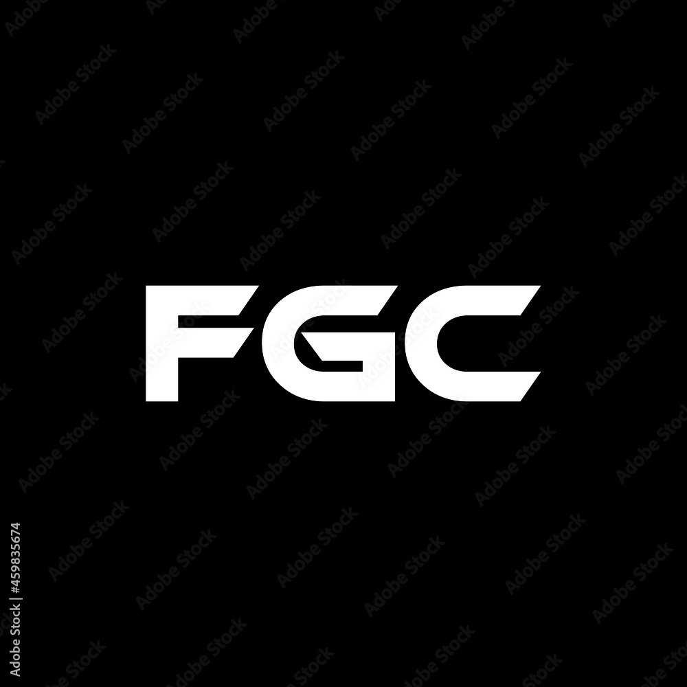 FGC letter logo design with black background in illustrator, vector ...