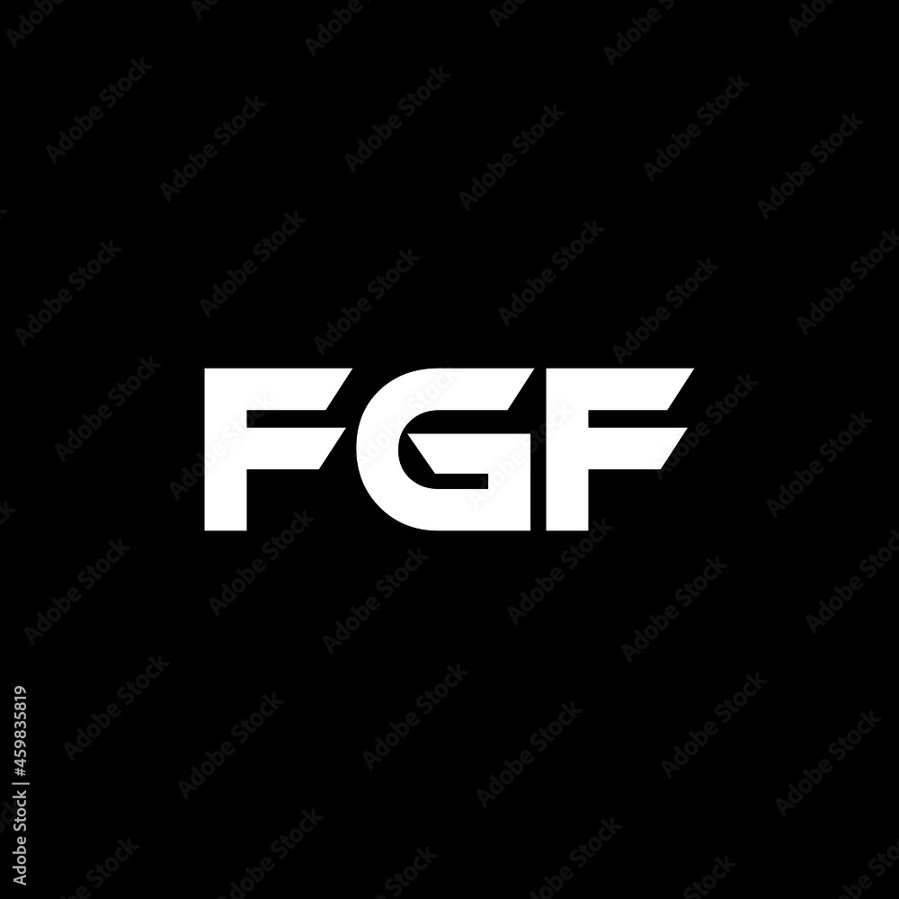 FGF letter logo design with black background in illustrator, vector ...