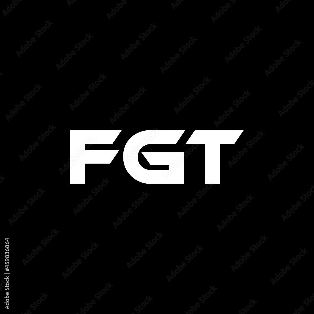Vecteur Stock FGT letter logo design with black background in ...