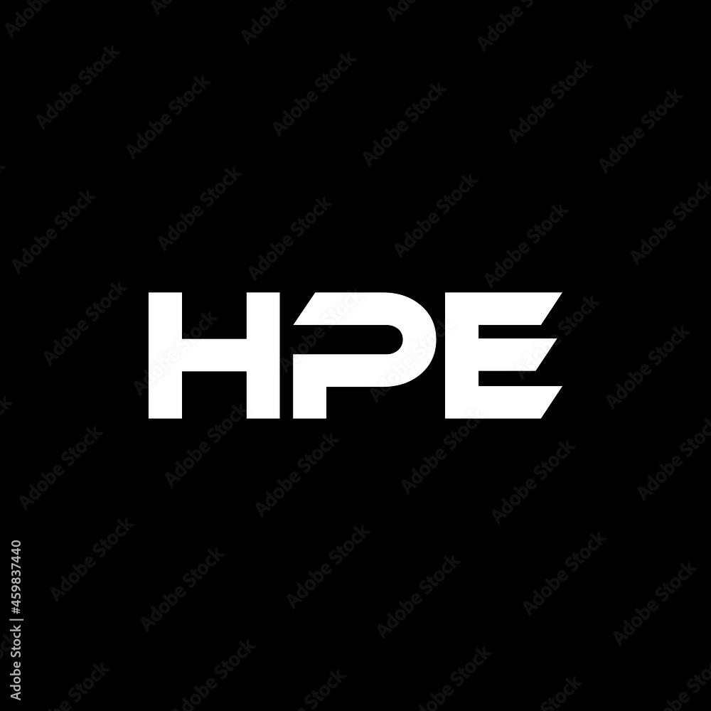HPE letter logo design with black background in illustrator, vector ...
