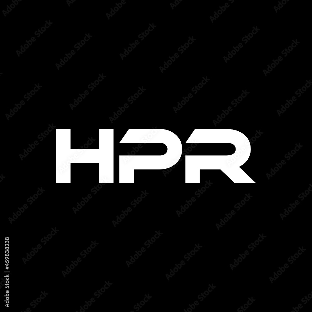 HPR letter logo design with black background in illustrator, vector ...
