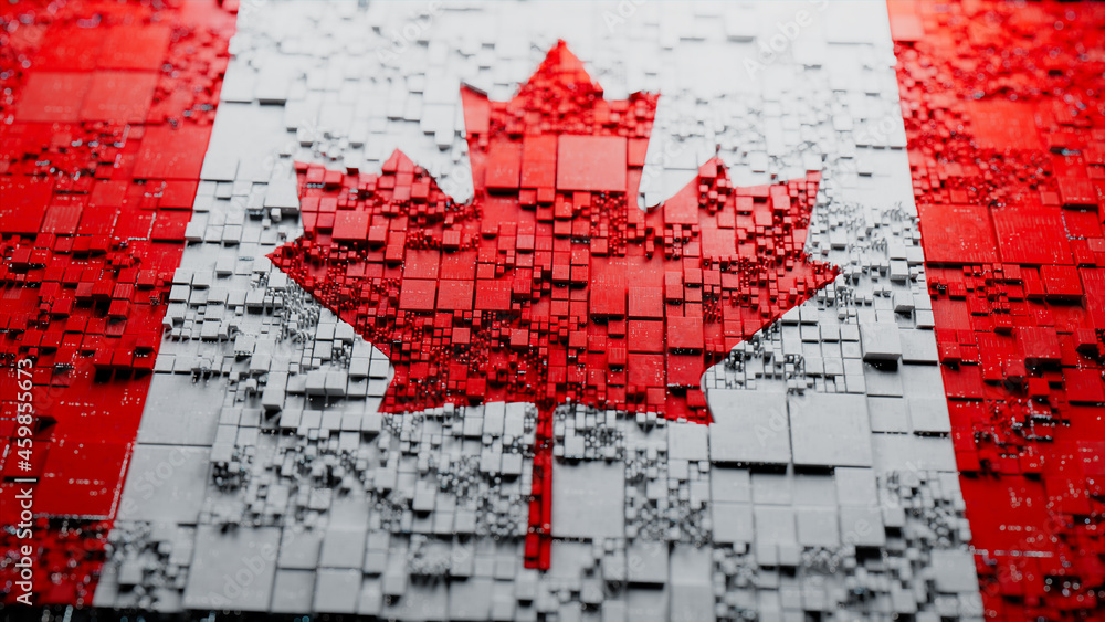 Flag of Canada rendered in a Futuristic 3D style. Canadian Technology ...