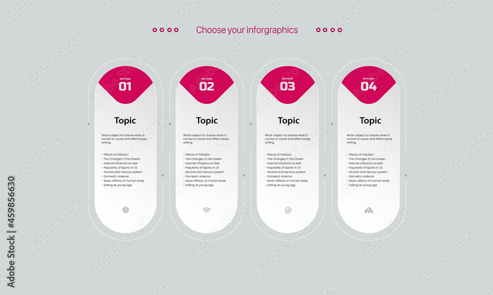 Four Infographic design with icons. and 4 options or 4 steps. process ...