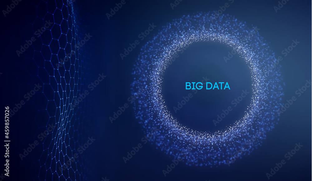 Big data technology background. Binary code algorithms deep learning ...
