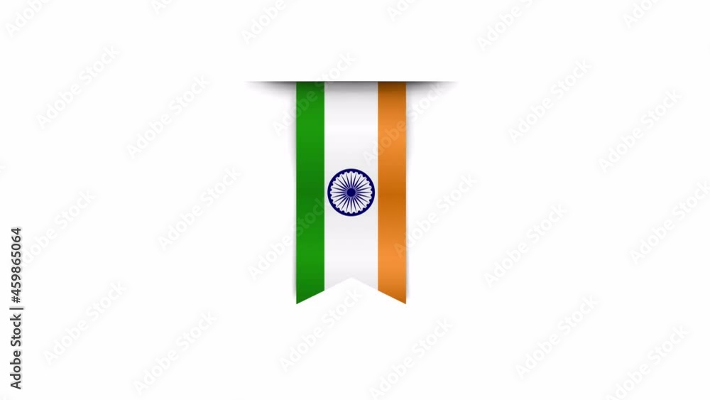 Realistic flag of India. Vertical banner. Animation of the flag of ...