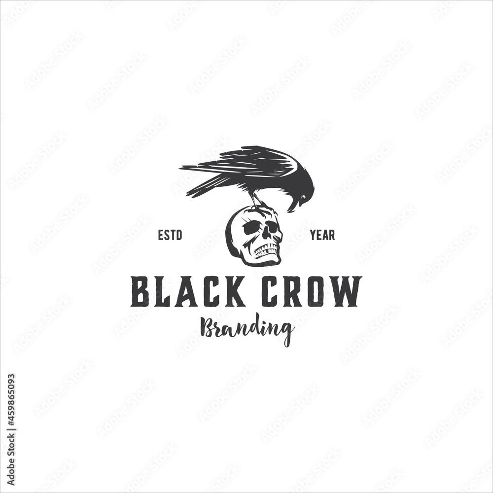 Crow Raven Bird Logo Design Vector Image Stock Vector | Adobe Stock