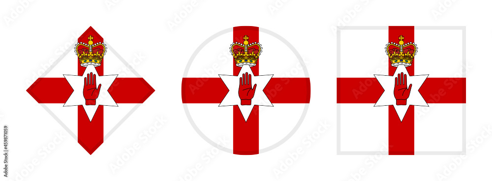 northern ireland flag icon set. isolated on white background Stock ...