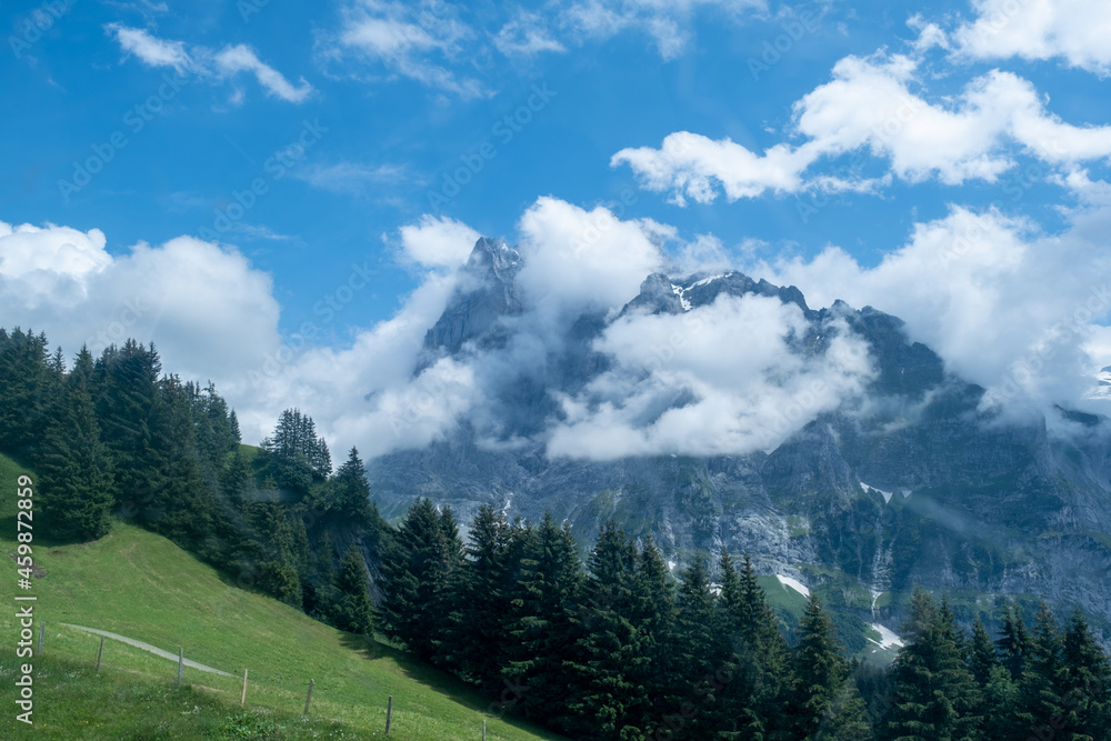 Grindelwald, Switzerland with parts of Mattenberg in the background ...