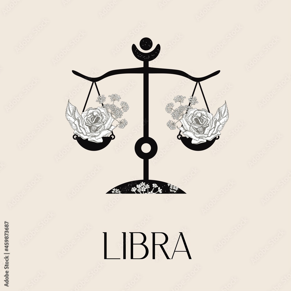 Zodiac sign Libra. The symbol of the astrological horoscope. Stock ...