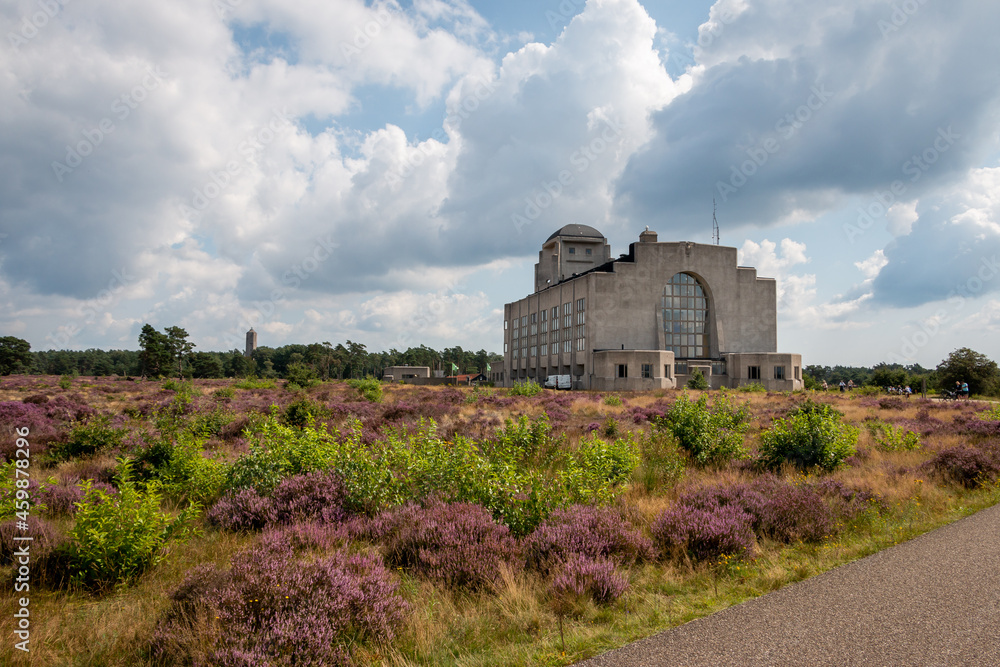 The 'Kootwijker sand' nature reserve with beautiful heather fields and ...
