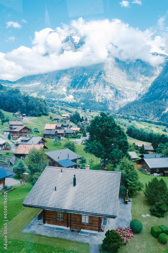 Grindelwald, Switzerland with parts of Mattenberg in the background ...