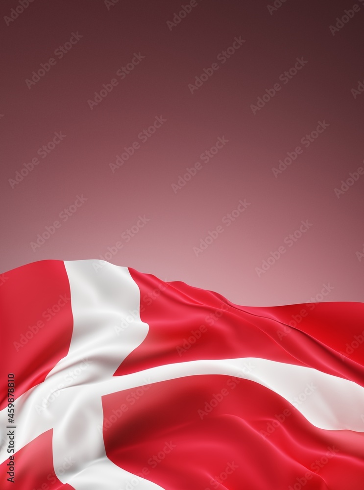 Abstract Denmark Flag 3D Render (3D Artwork) Stock Illustration | Adobe ...