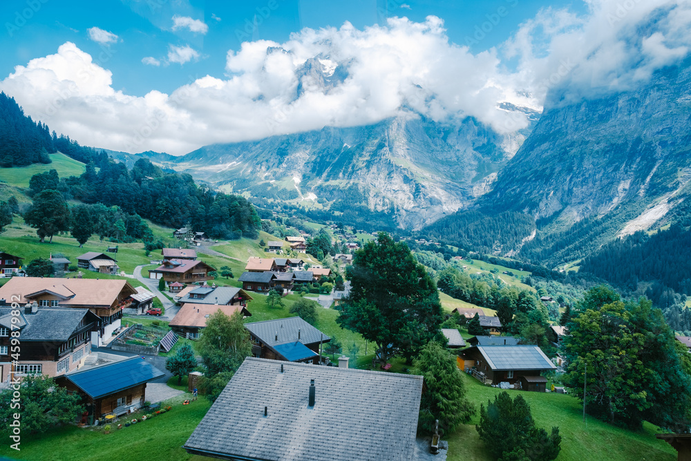 Grindelwald, Switzerland with parts of Mattenberg in the background ...