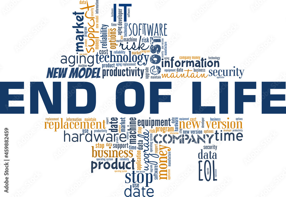 Technological End of Life vector illustration word cloud isolated on ...